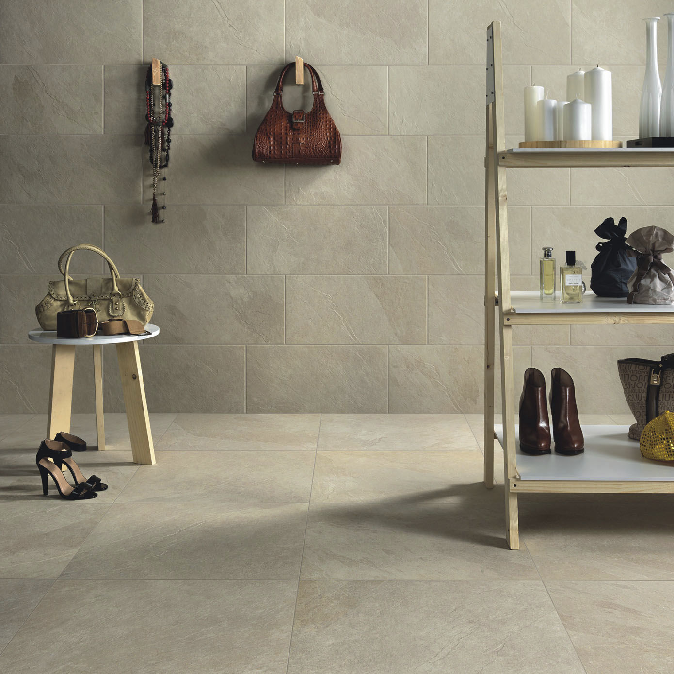 Porcelain stoneware tile - KHAKI - CERAMICHE CAESAR - matte / textured ...