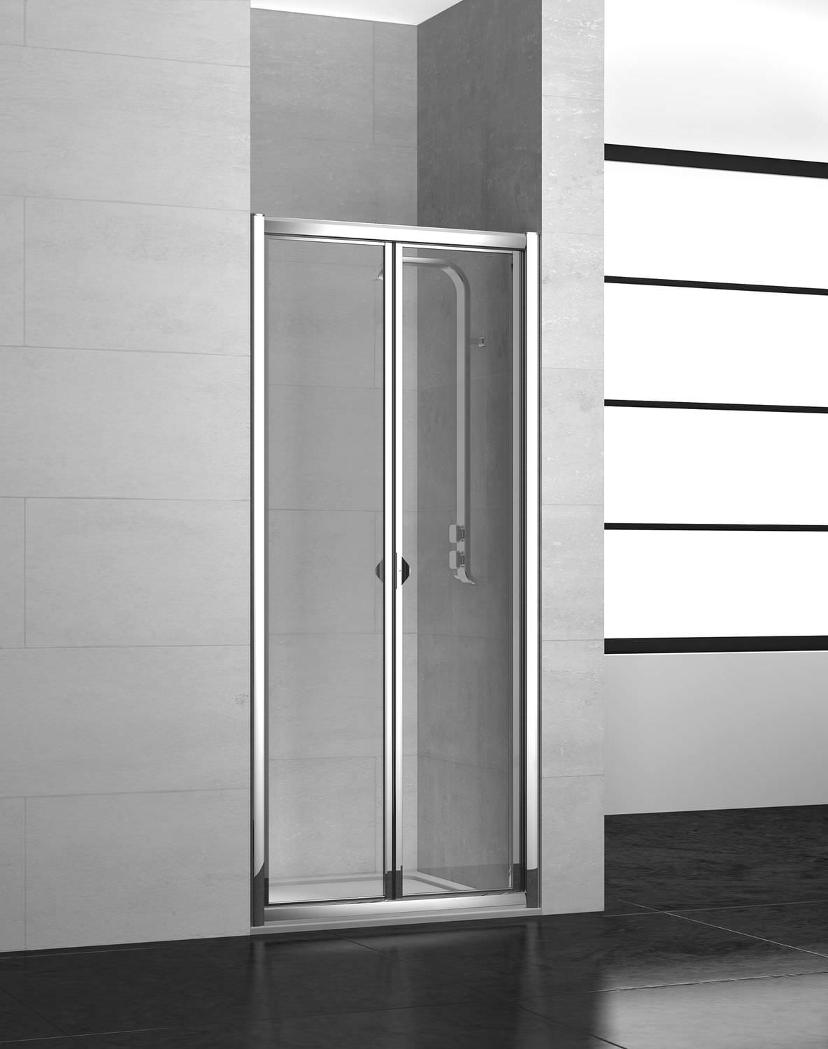 Folding shower screen - PPP6/TFP6 - pdplan - for alcoves / tempered glass