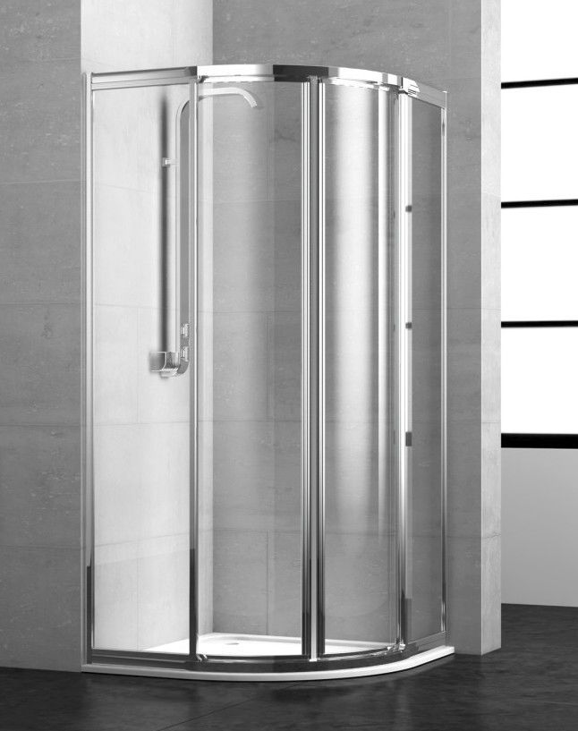 Sliding shower screen - THC1 - pdplan - curved / corner / tempered glass