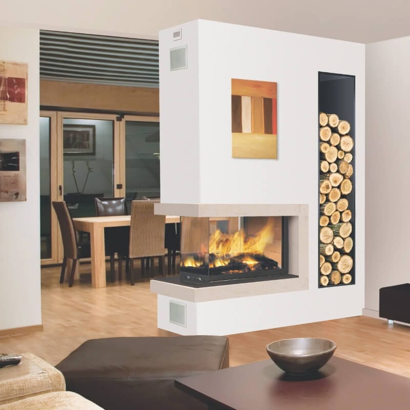 Wood-burning fireplace - NEW YORK - BRISACH SAS - built-in / corner / 3 ...