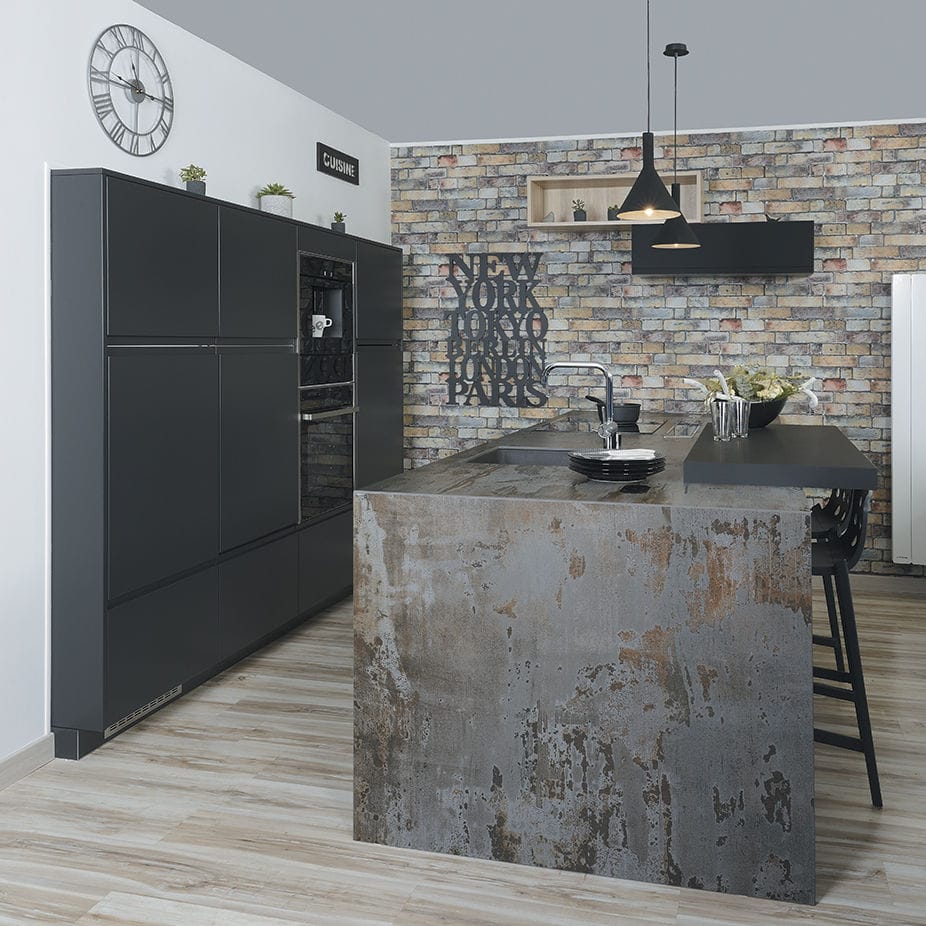 Contemporary kitchen - EPURE : NOIR - PYRAM INDUSTRIES - lacquered wood ...