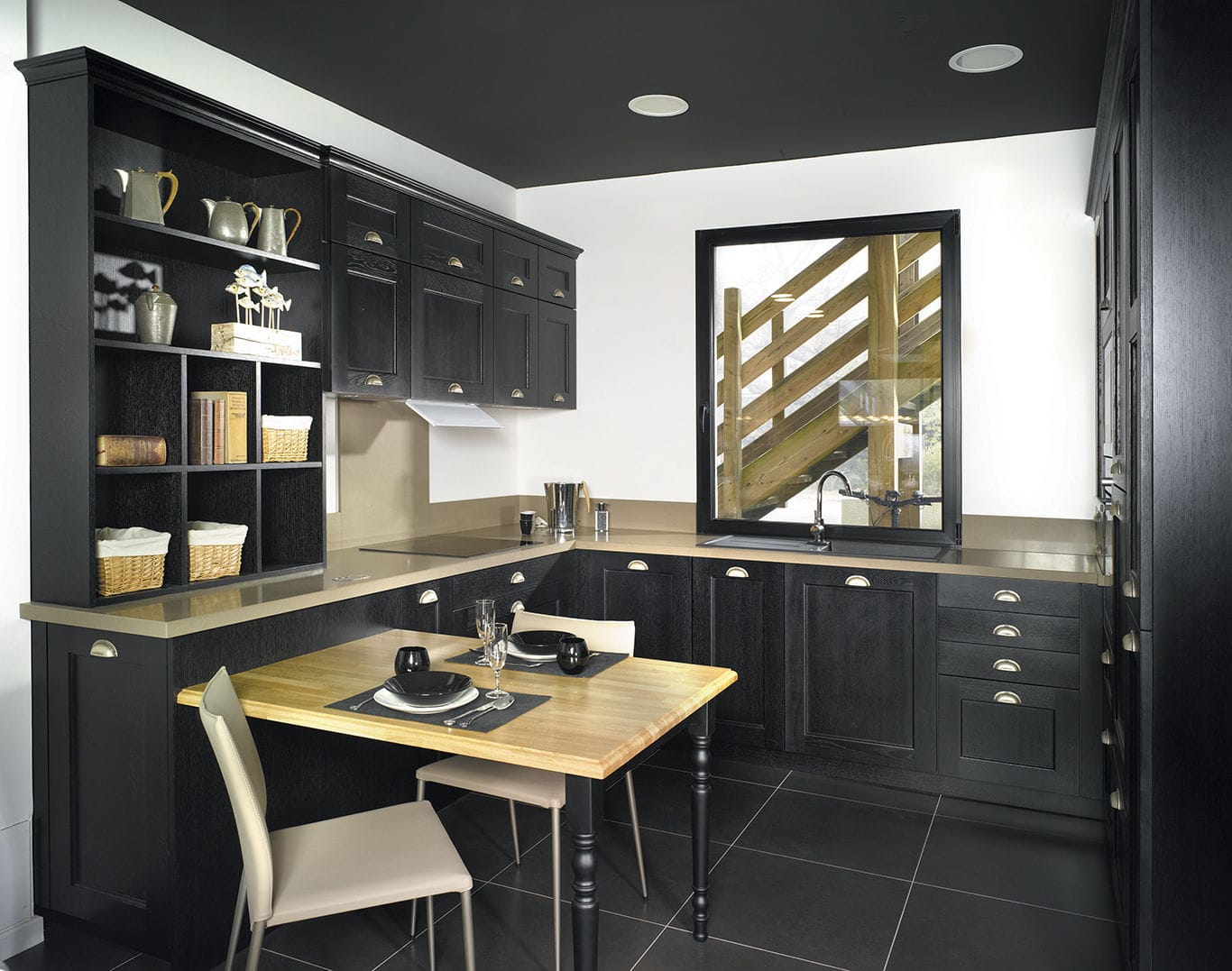 Traditional kitchen - MONTANA NOIR - PYRAM INDUSTRIES - oak / L-shaped ...