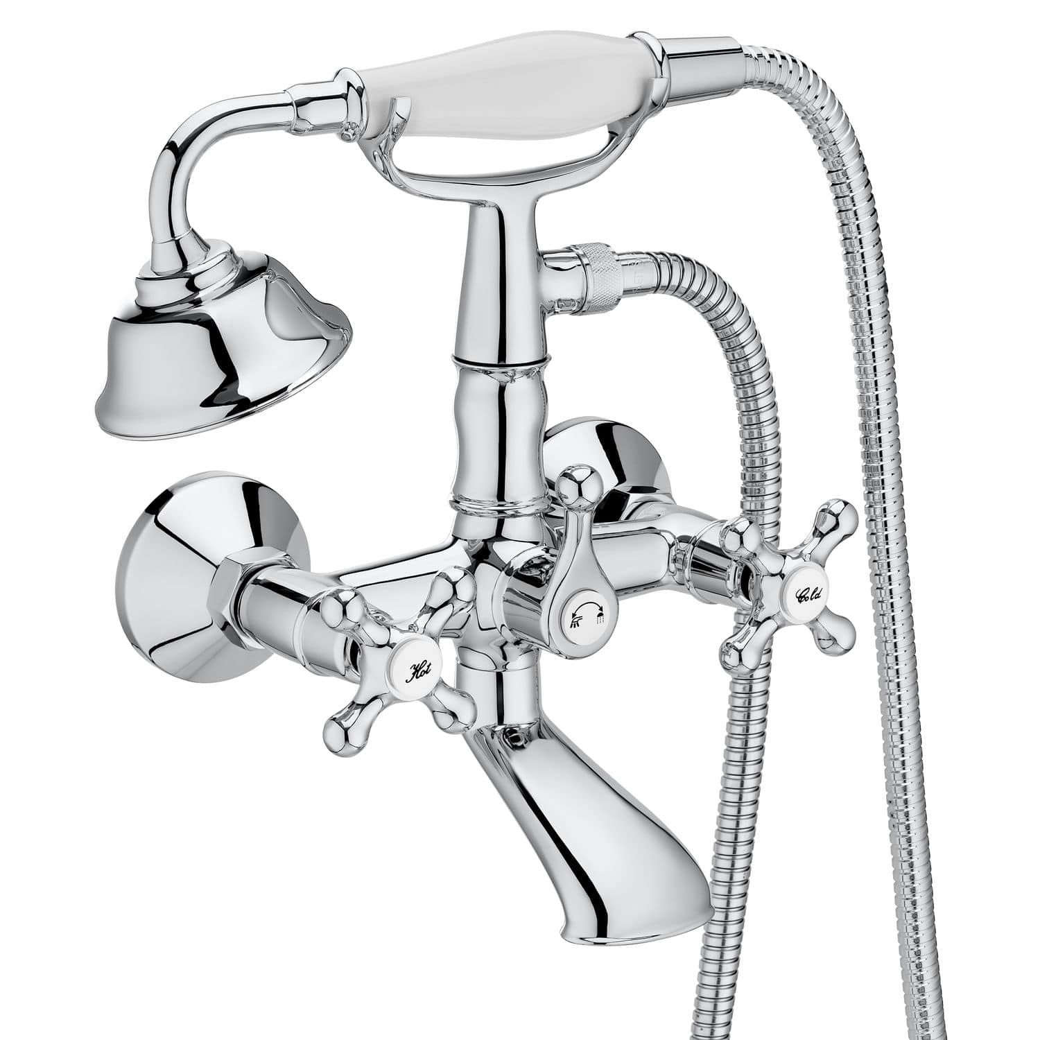 Double-handle shower mixer tap - CARMEN - ROCA - for bathtub / wall ...