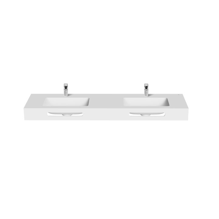 Wall-mounted washbasin - MODO - ROCA - composite / custom / double