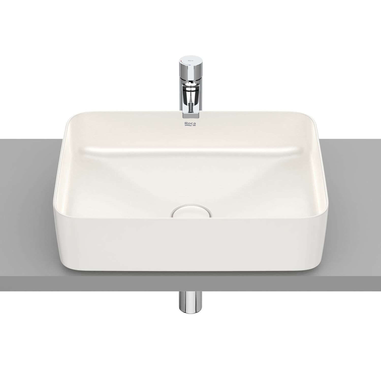 Countertop washbasin - INSPIRA SQUARE - ROCA - porcelain / rectangular ...