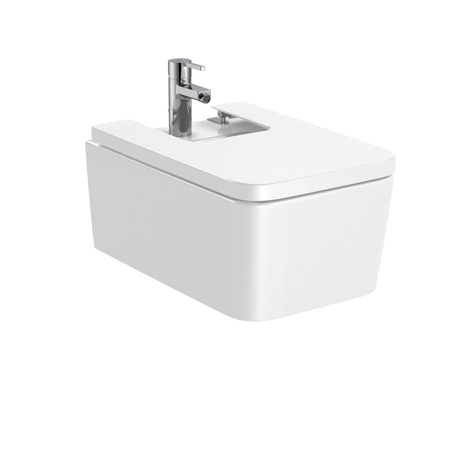 Wall-hung bidet - INSPIRA SQUARE - ROCA - porcelain