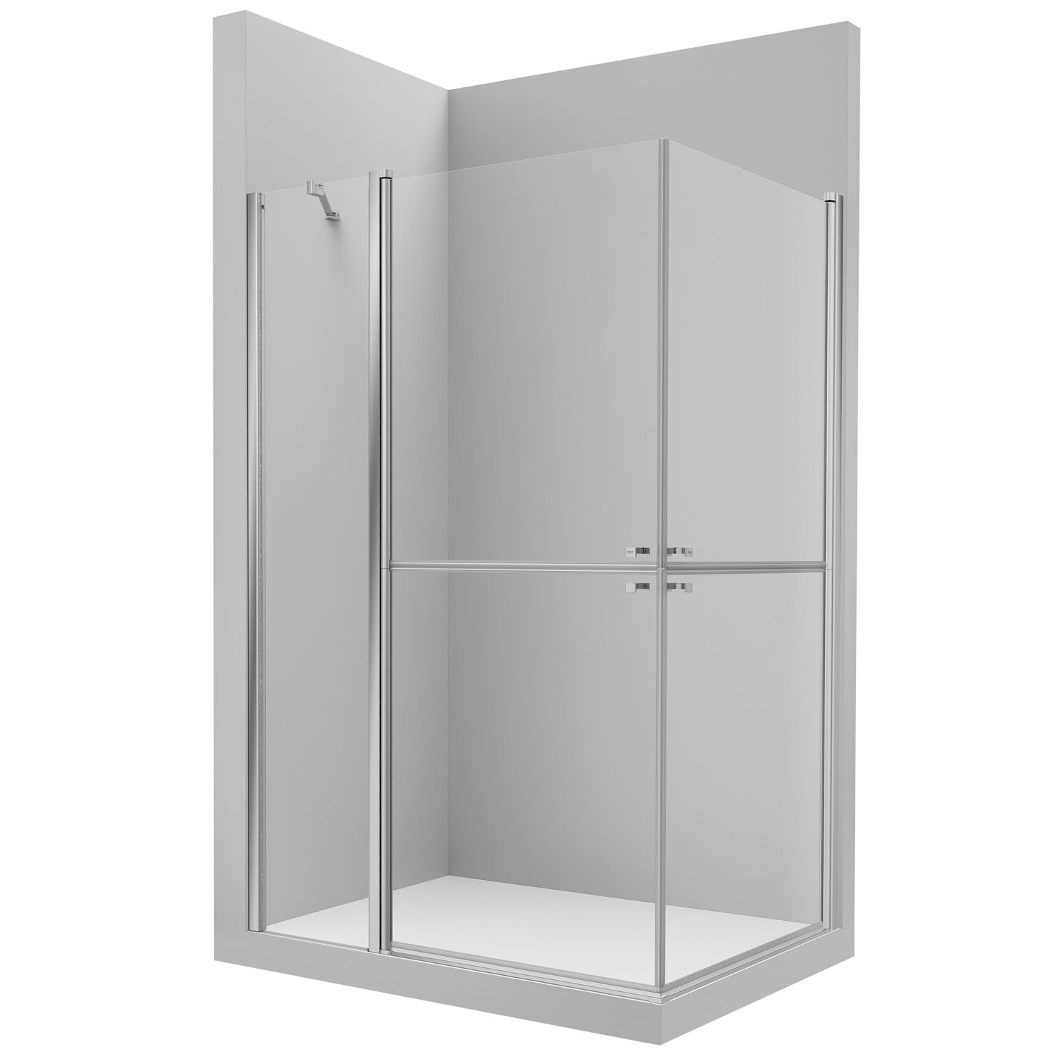 Swing shower screen - ACCESS PLF+PL - ROCA - corner / tempered glass ...