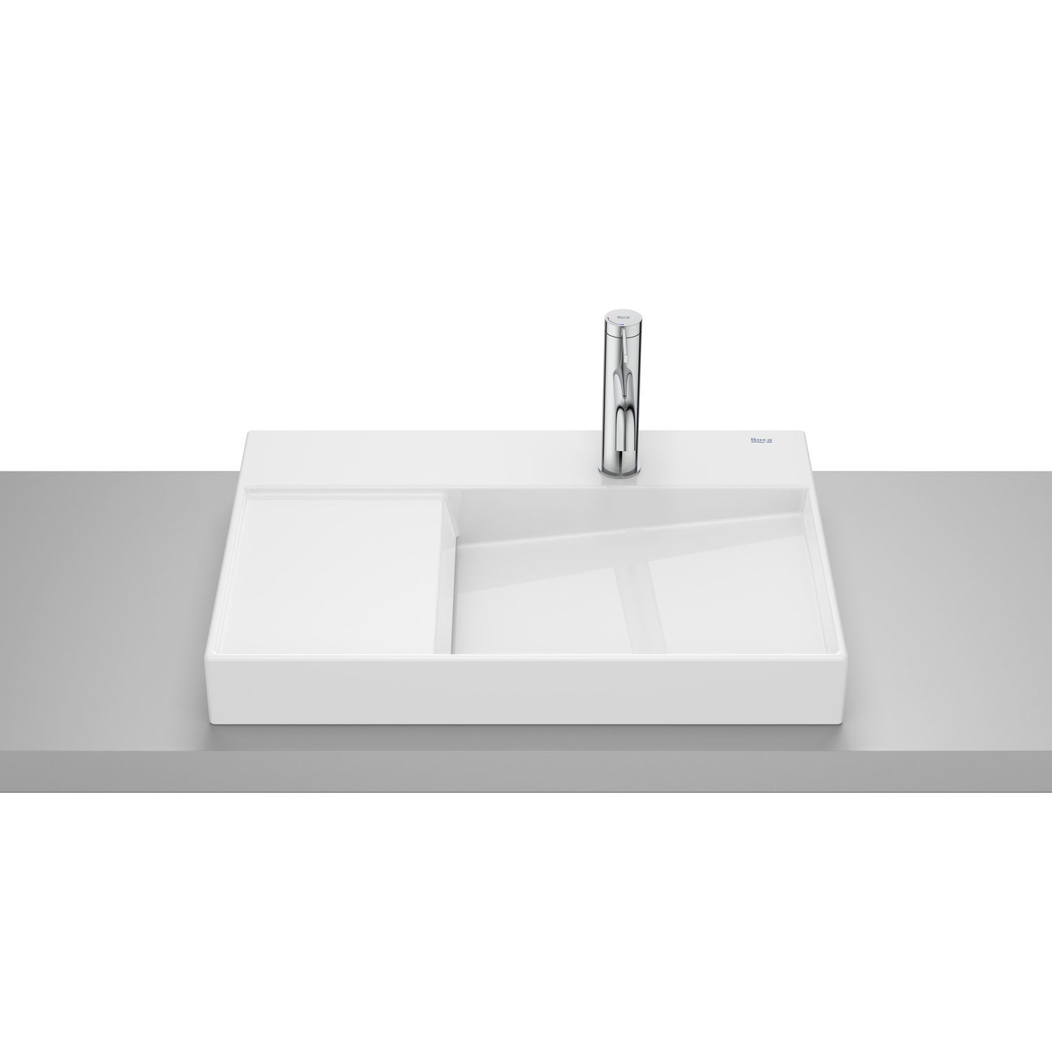 Countertop washbasin - Horizon - ROCA - porcelain / rectangular / 1-hole