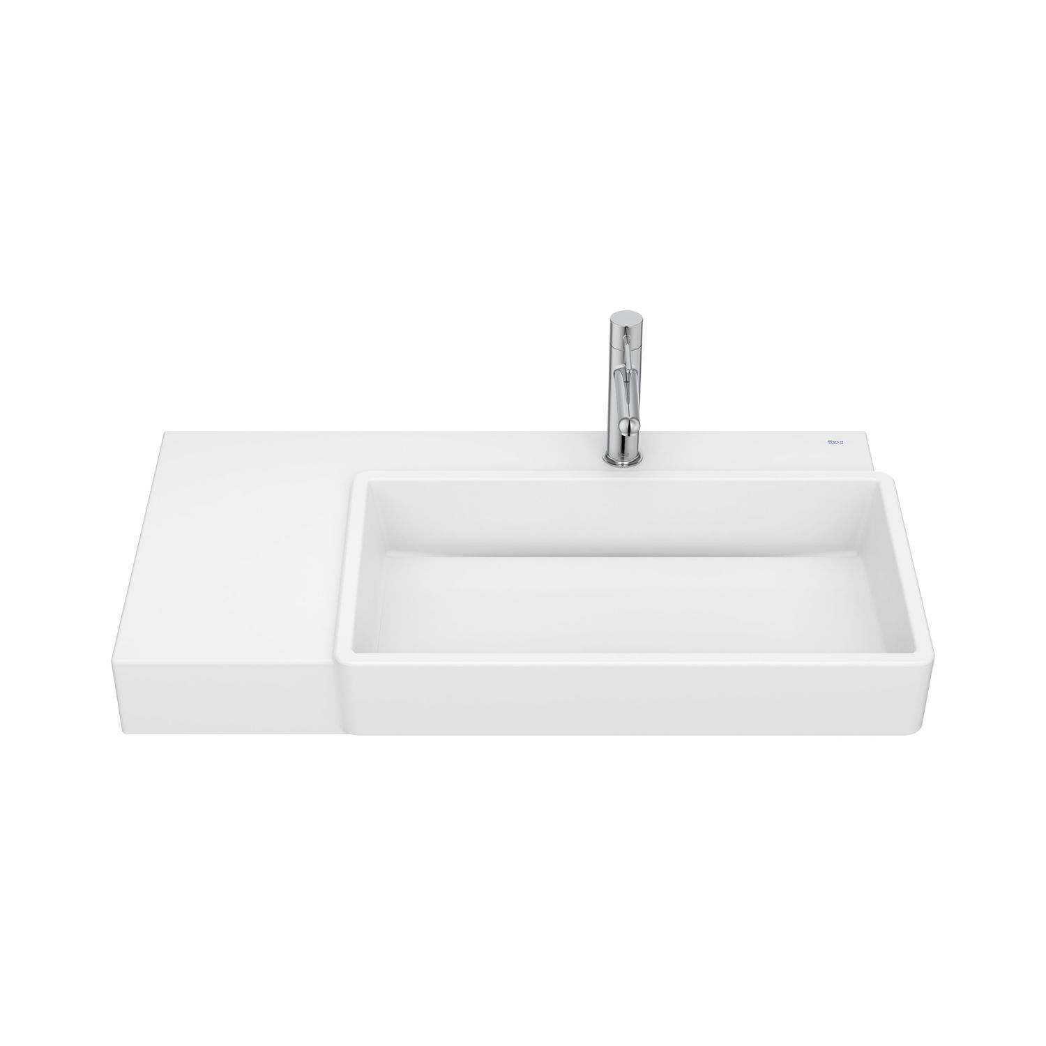 Wall-mounted washbasin - TURA - ROCA - porcelain / high-gloss / matte ...