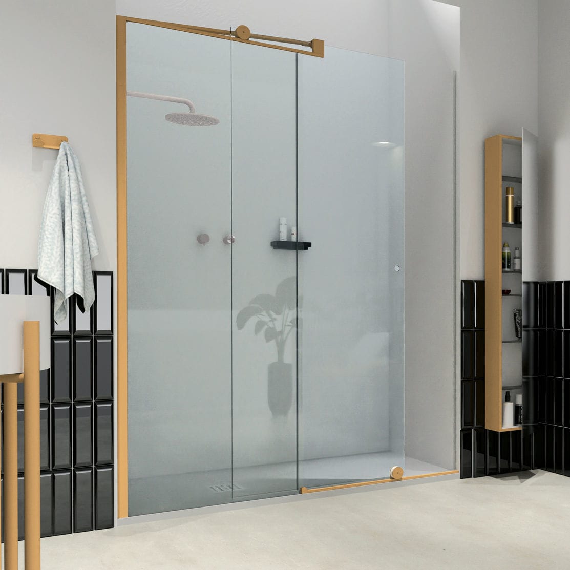 Sliding shower screen - B4600 - SAMO - rectangular / clear glass ...
