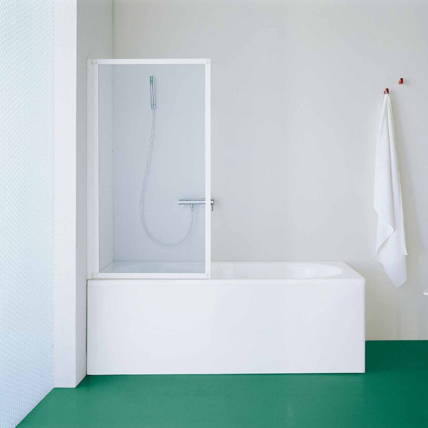 Pivoting bath screen - B1382 - SAMO - left hand / tempered glass / 1 panel