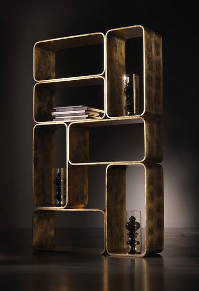 Modular bookcase - ICE - KHAOS - contemporary / lacquered metal