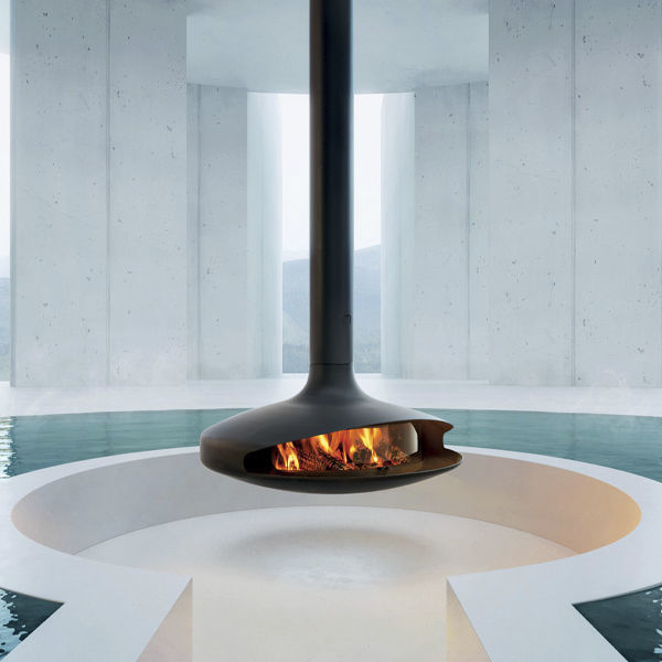 Wood-burning fireplace - GYROFOCUS GLAZED - Focus Creation - self ...