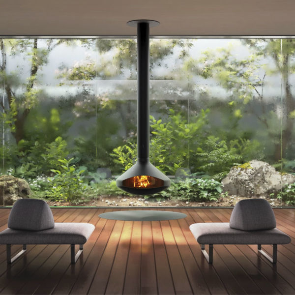 Wood-burning fireplace - ERGOFOCUS GLAZED - Focus Creation - self ...