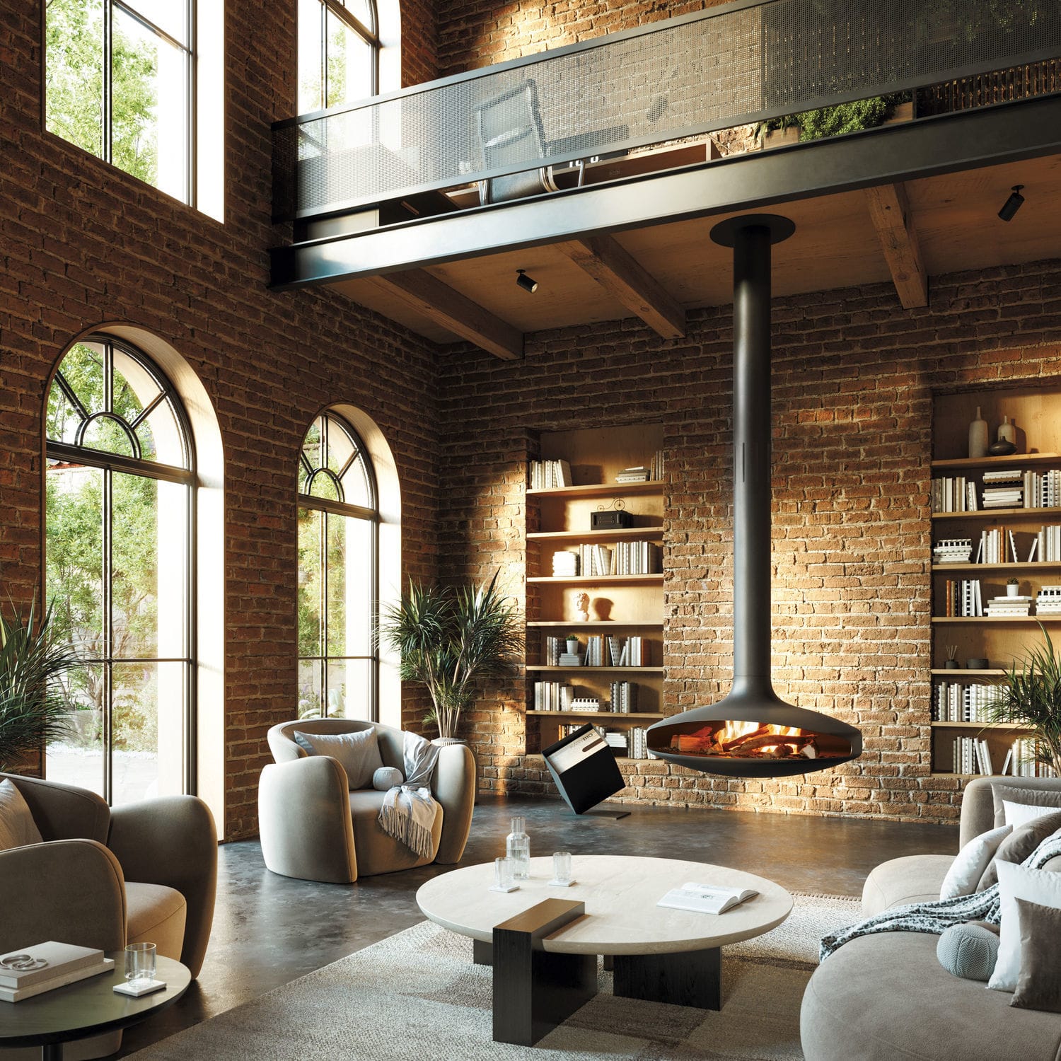 Bioethanol fireplace - Gyrofocus - Focus Creation - hanging / ventless / Single-sided