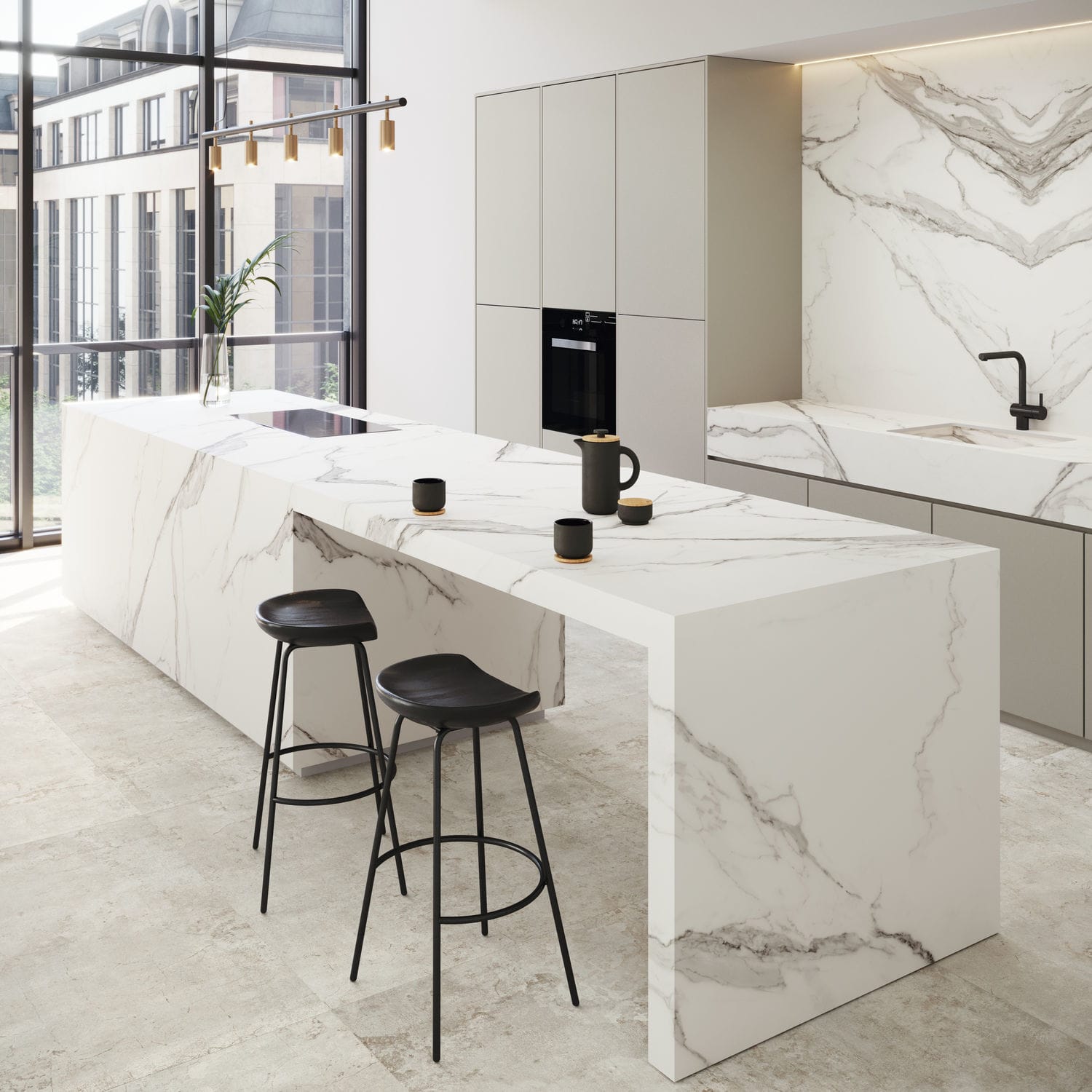 Engineered stone countertop - COVERLAM TOP ESTATUARIO EXTRA - GRESPANIA ...