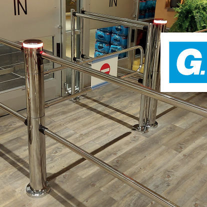 Metal garden gate - GUNNEBO ENTRANCE CONTROL - steel framing