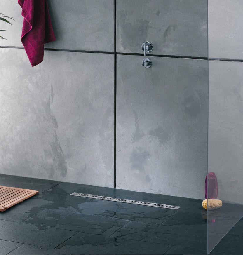 Brushed stainless steel linear shower drain - VENISIO - WIRQUIN - mesh