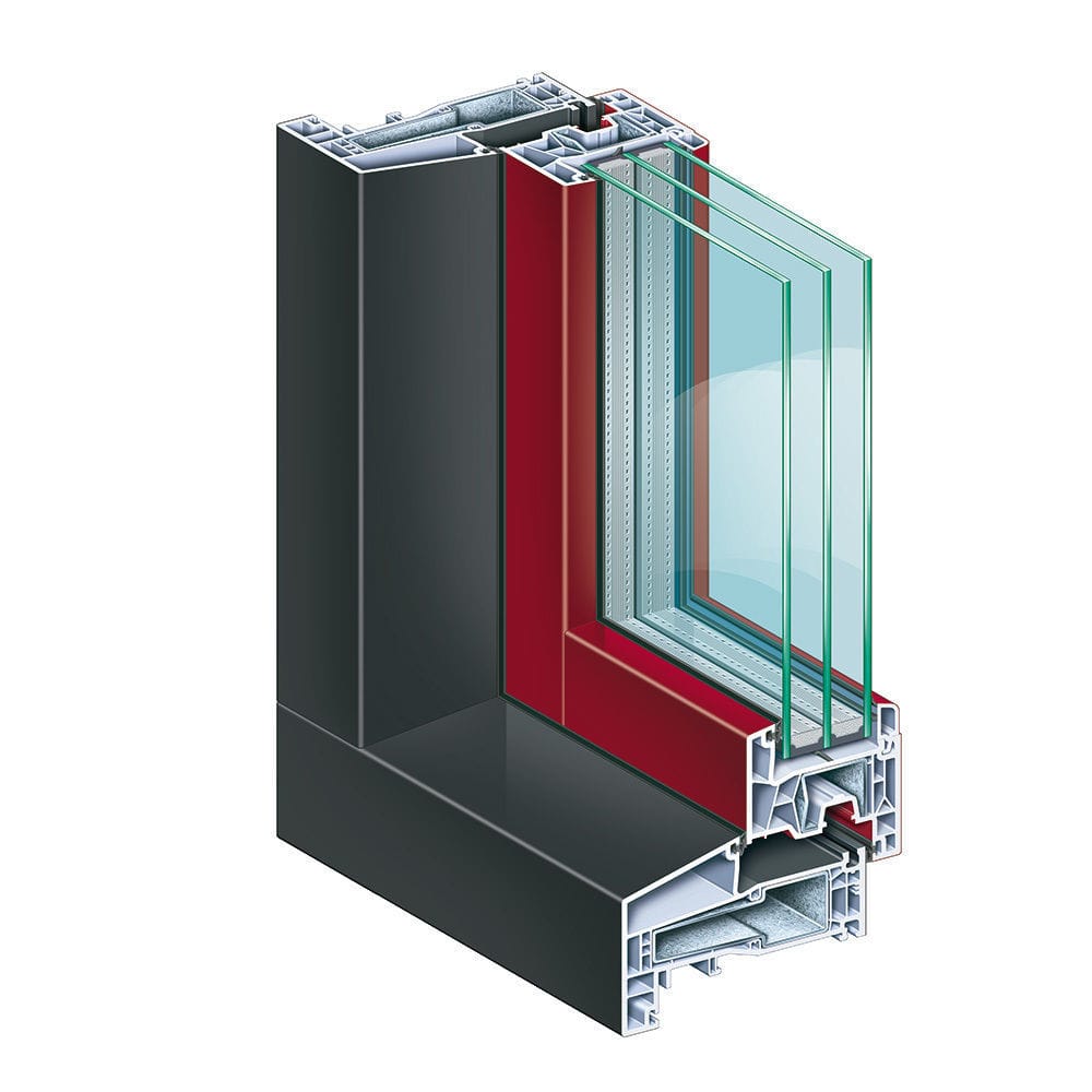 Steel window profile - K-VISION - KÖMMERLING - PVC / thermally-insulated