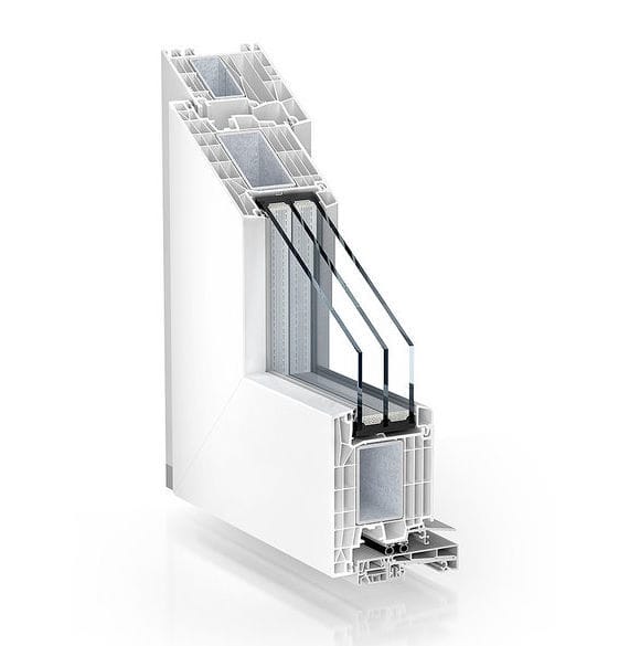 PVC door profile - 88 OUTWARD OPENING - KÖMMERLING - PVC-U / insulated