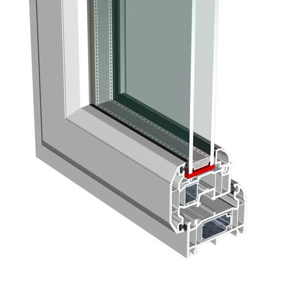 PVC-U window profile - SLIM SASH - KÖMMERLING - security