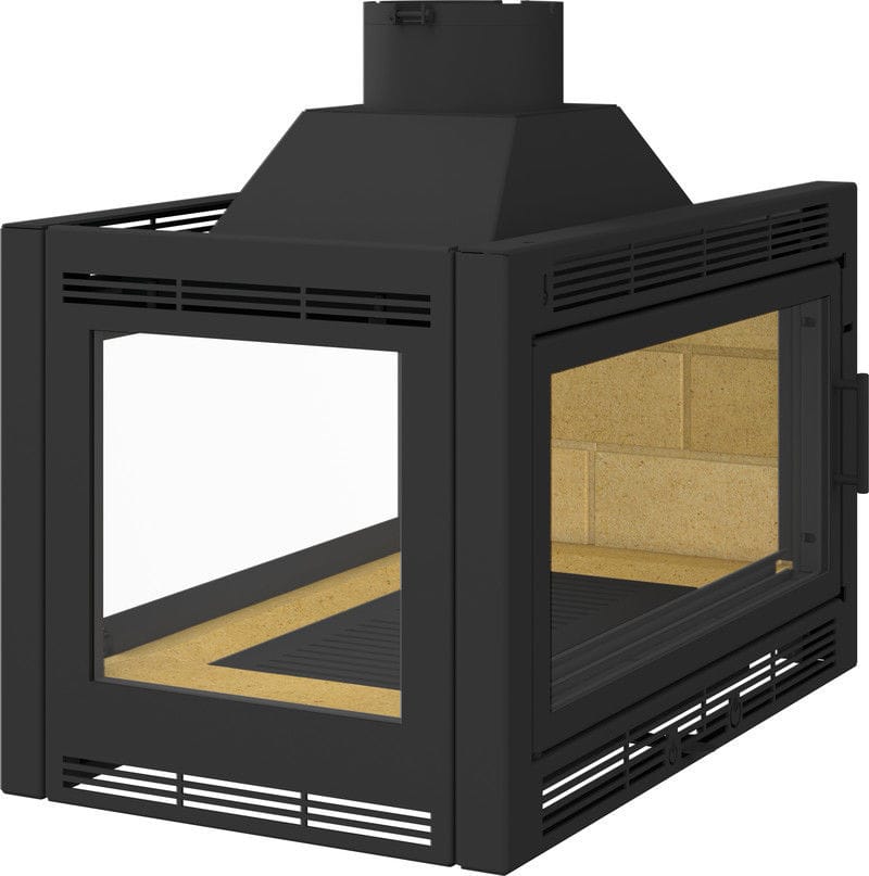 3-sided fireplace insert - EPI - TOTEM fire - wood-burning