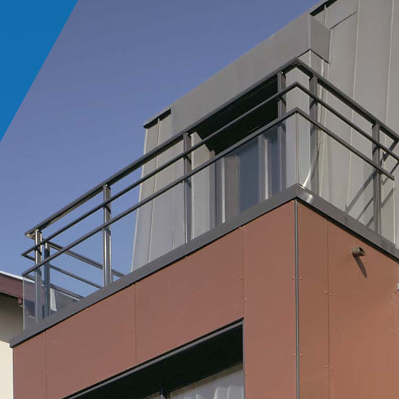 Glass railing - GYPSE - TECHNAL - metal / composite / panel