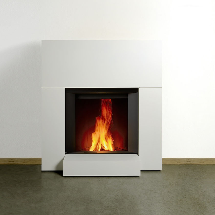 Wood-burning fireplace insert - MICROMEGA WITH SMALL FIREPLACE - Stûv ...