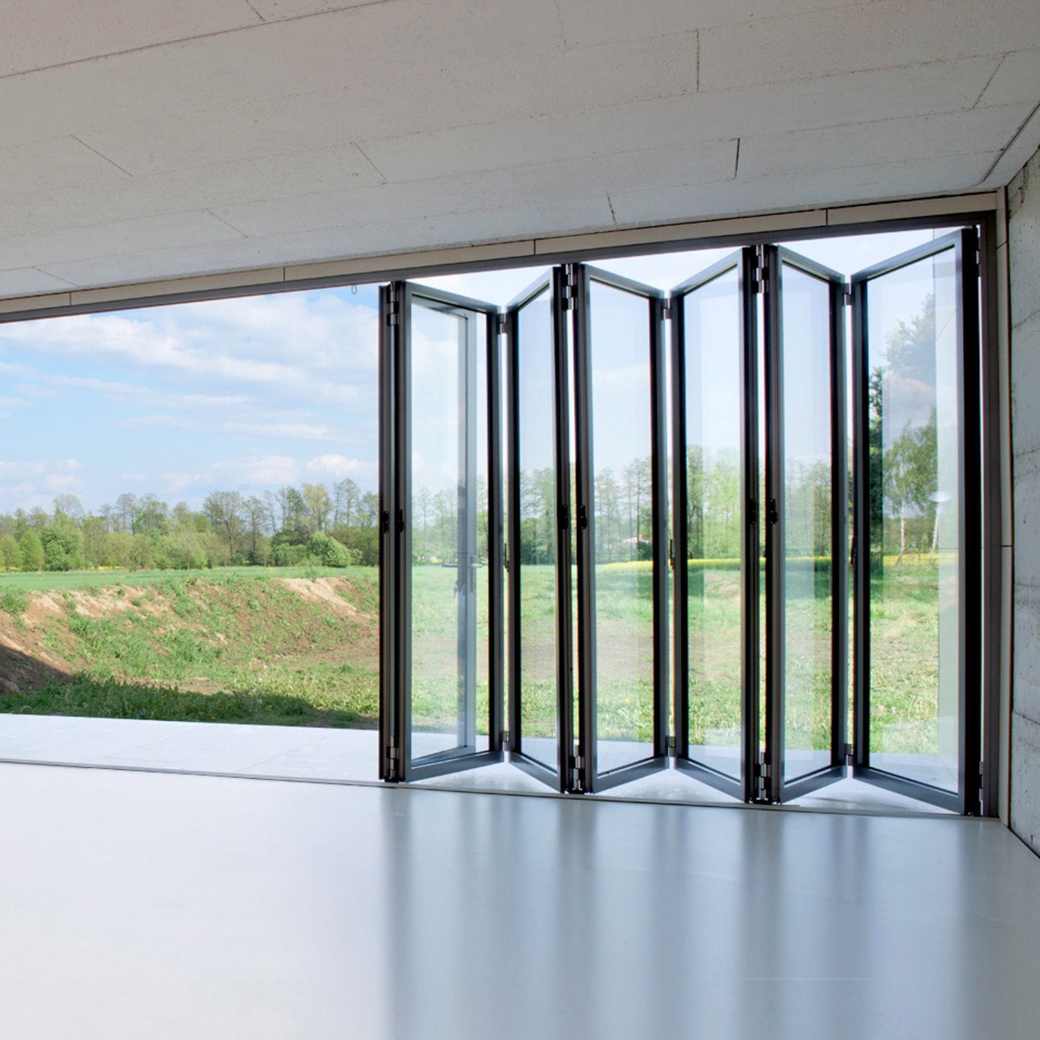 Sliding patio door - ECOLINE - SOLARLUX - bi-fold / aluminum / double ...