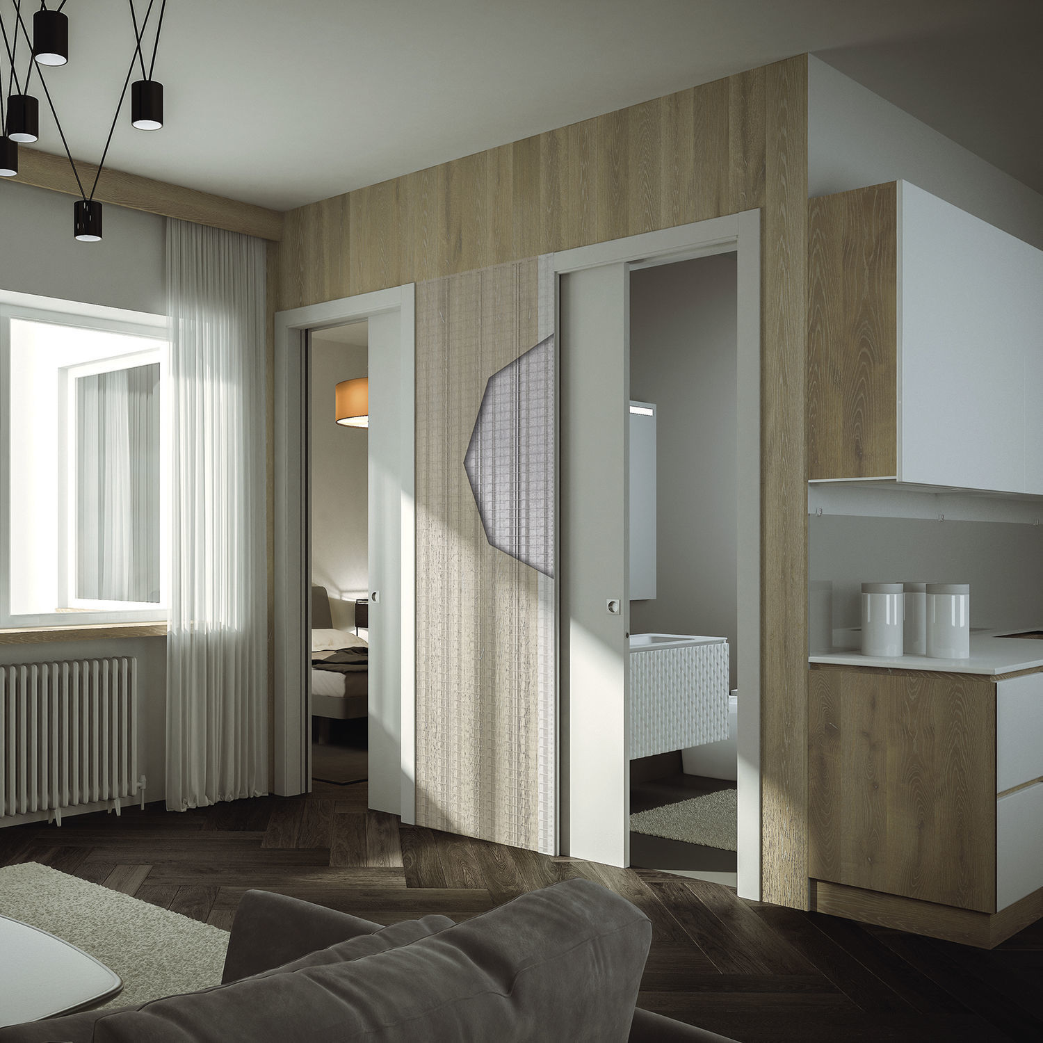 Sliding door pocket system - PRATICO - SCRIGNO