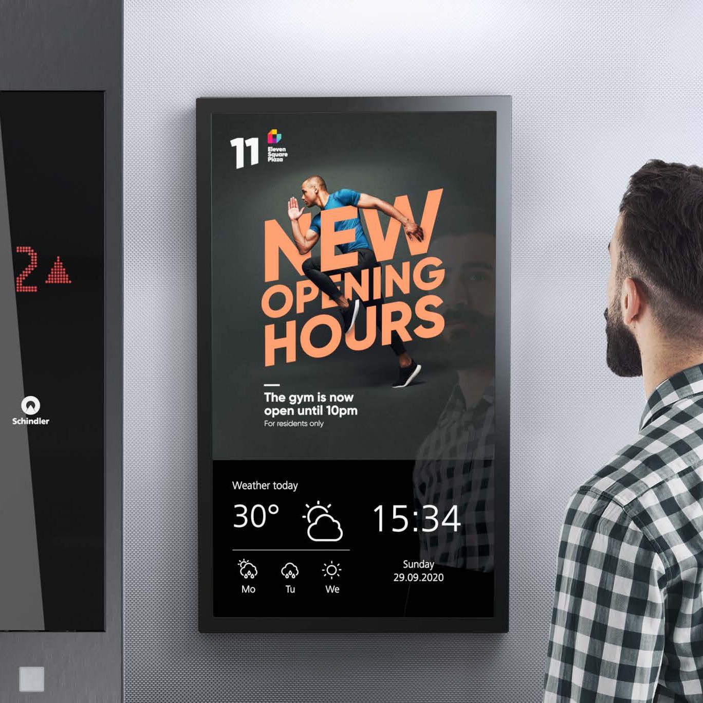 Public space information screen - Ahead MediaScreen - Schindler - for ...