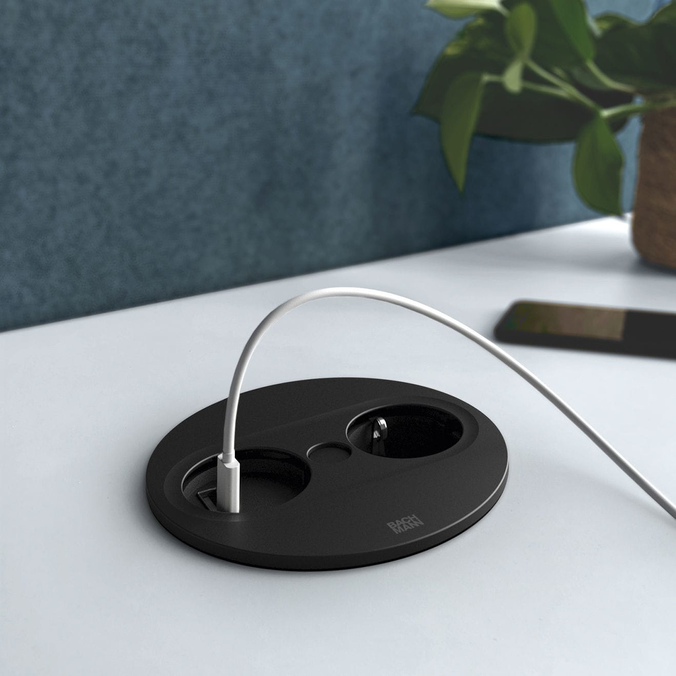 Power socket - TWIST 2 - BACHMANN - USB / double / desk