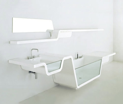 Contemporary bathroom cabinet - POLYGAL - home / acrylic / polystyrene