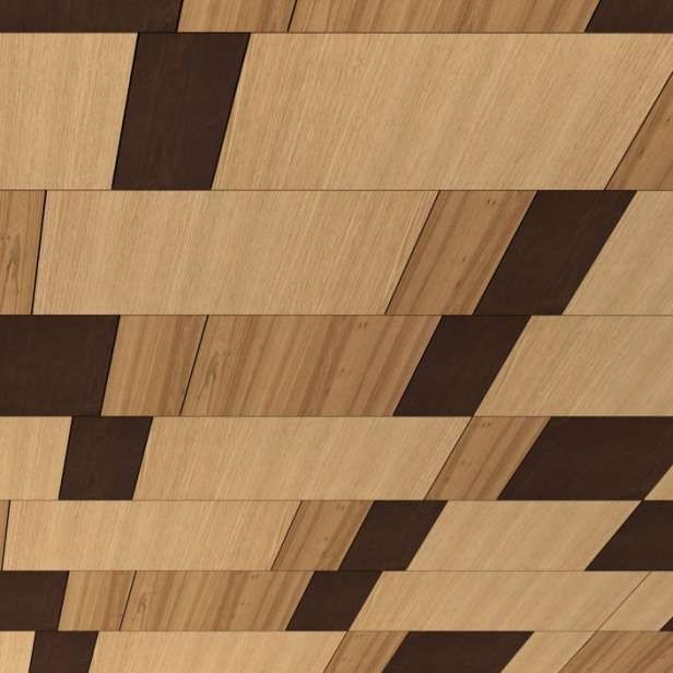 Wooden suspended ceiling - BLOC - OBERFLEX - tile / for office / indoor