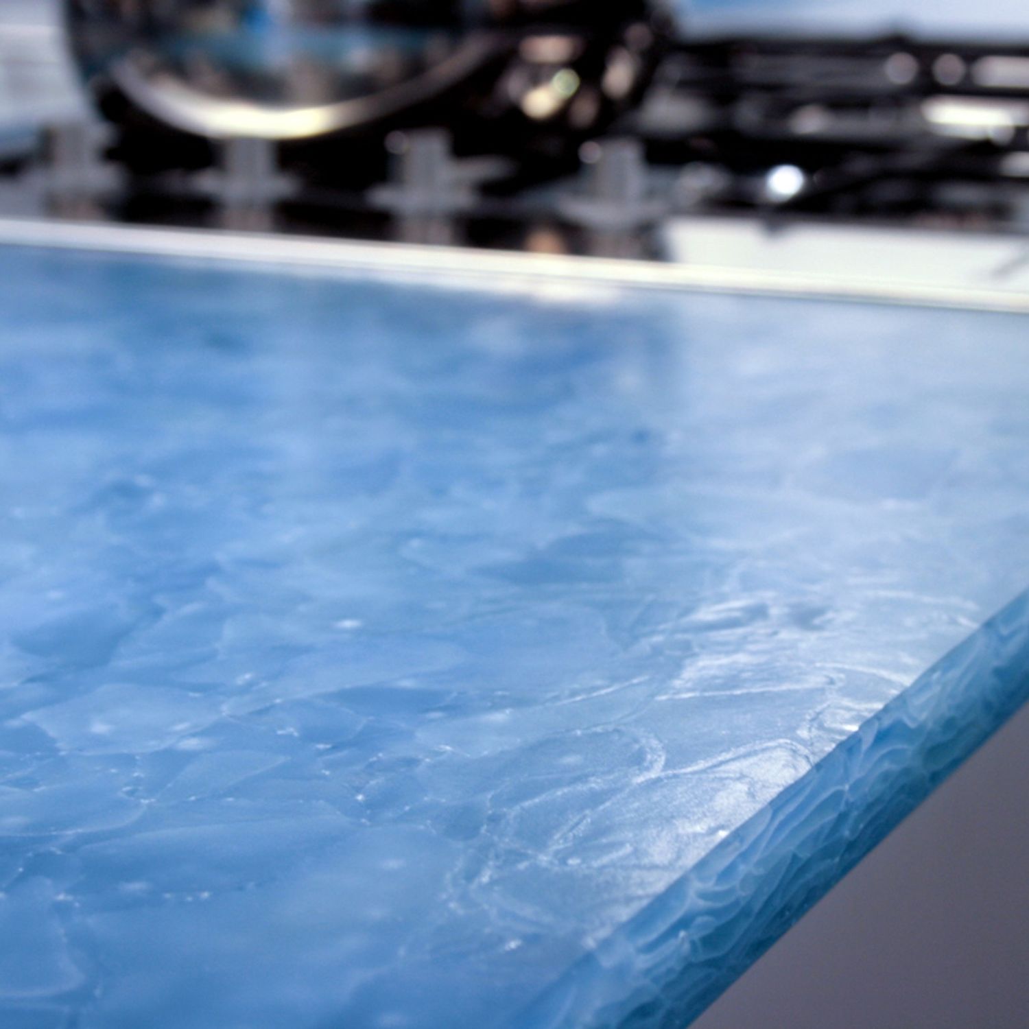 Glass countertop - Ocean Blue - plan de travail - OCCITANIE PIERRES ...