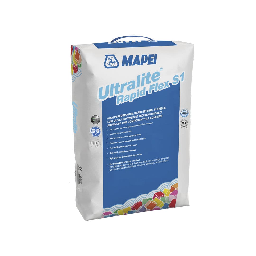 Fixing adhesive mortar - ULTRALITE RAPID FLEX S1 - MAPEI - for flooring screed / for tile / for ...