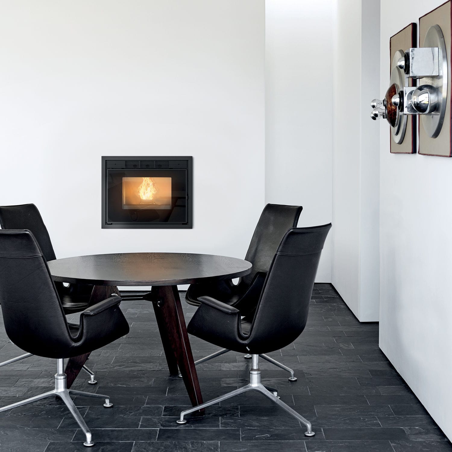 Pellet fireplace - VIVO 90 HYDRO - MCZ - built-in / Single-sided ...