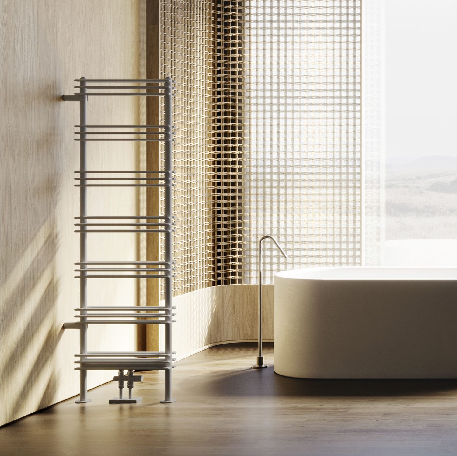 Contemporary towel radiator - Shelf 70 - Caleido srl - electric / hot ...