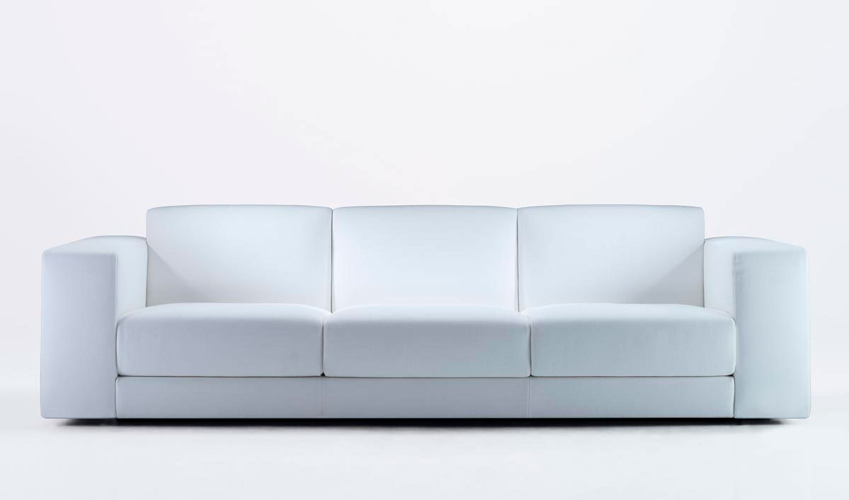 Contemporary sofa - CAIO - Antidiva - fabric / leather / white