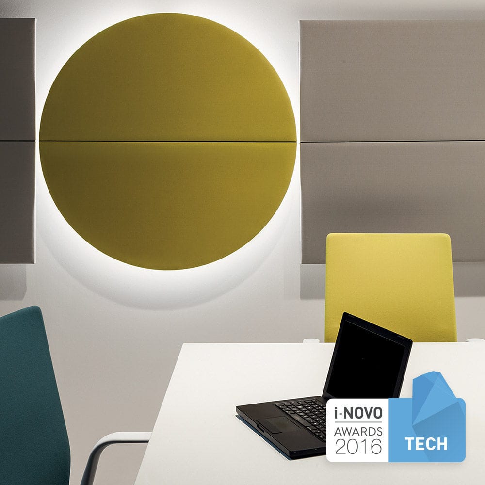 Wall-mounted acoustic panel - PARENTESIT - Arper - fabric / square / round