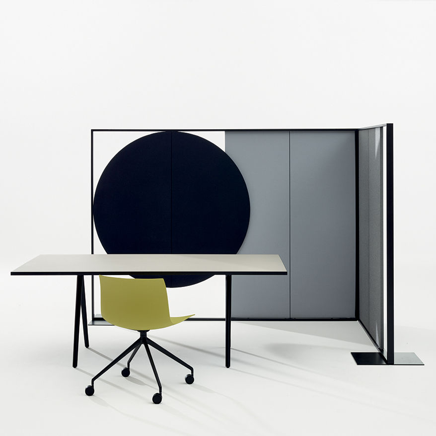 Removable partition - PARENTESIT - Arper - modular / metal / fabric