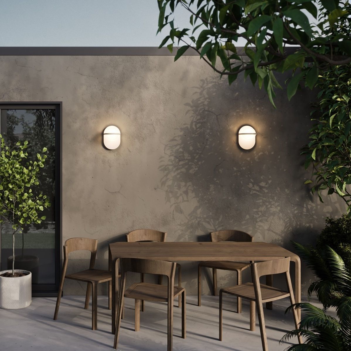Contemporary wall light - C_BALL W - B.LUX - outdoor / glass / opal