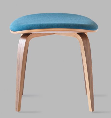 Contemporary footrest - LOT series - Cherner - walnut / molded plywood ...