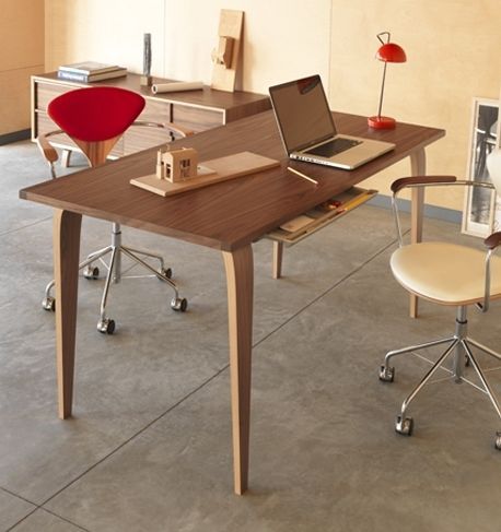 Contemporary desk - CSD series - Cherner - solid wood / plywood