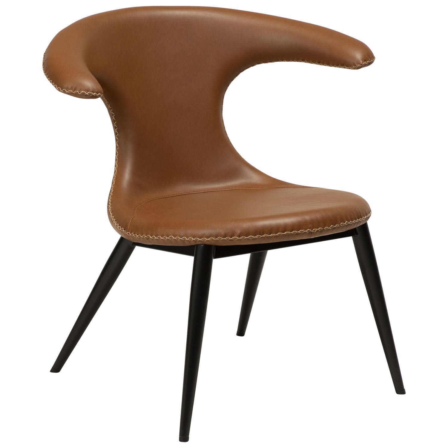 Contemporary armchair - FLAIR - DAN-FORM - leather / steel / brown