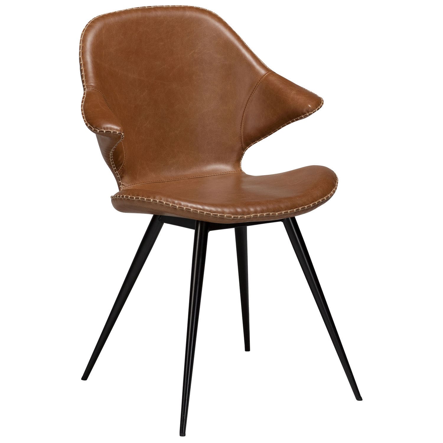 Contemporary chair - KARMA - DAN-FORM - indoor / leather / steel base
