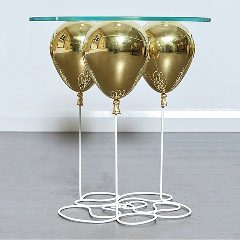Original design side table - UP BALLOON - Duffy London - glass / steel ...