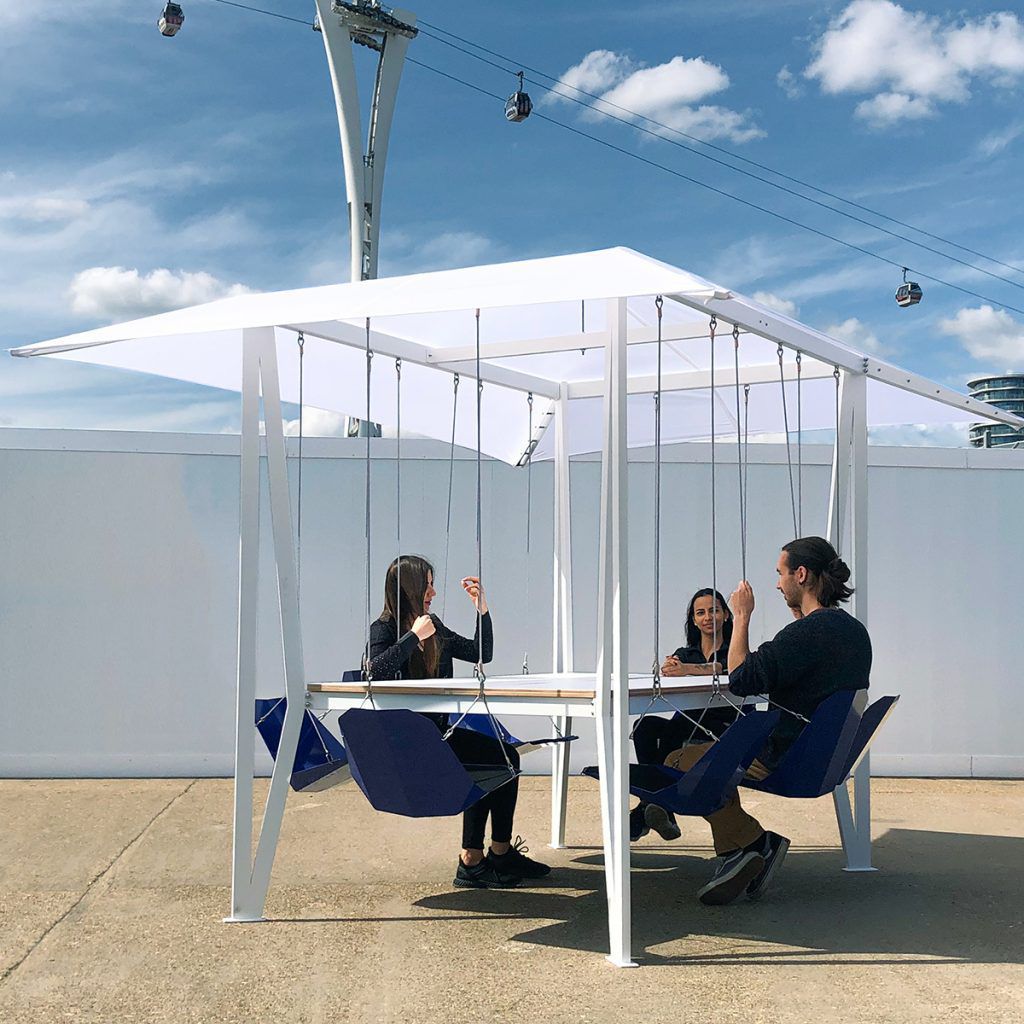 Contemporary table - SWING - Duffy London - oak / walnut / elm