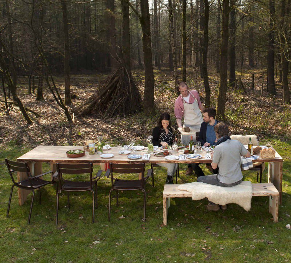 Contemporary table - FORESTRY - dutchtub - wood / wooden base / rectangular