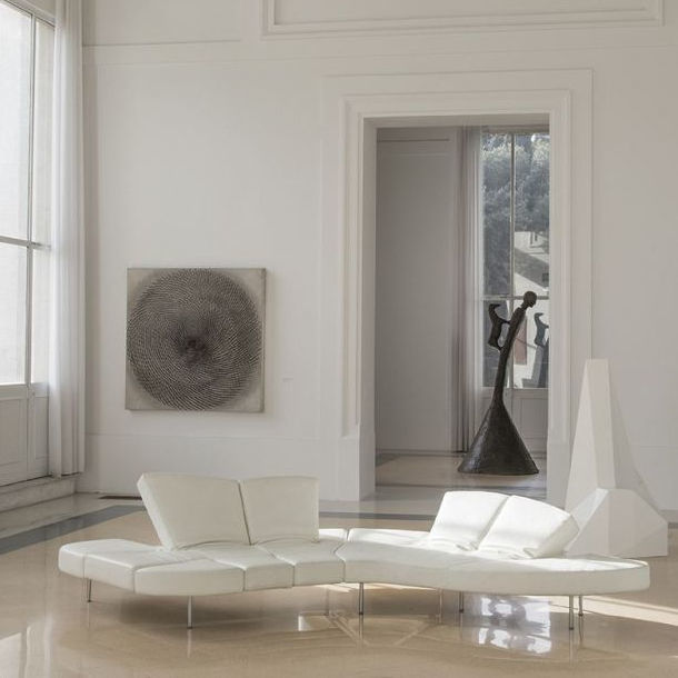 Semicircular sofa - FLAP - edra - traditional / fabric / leather